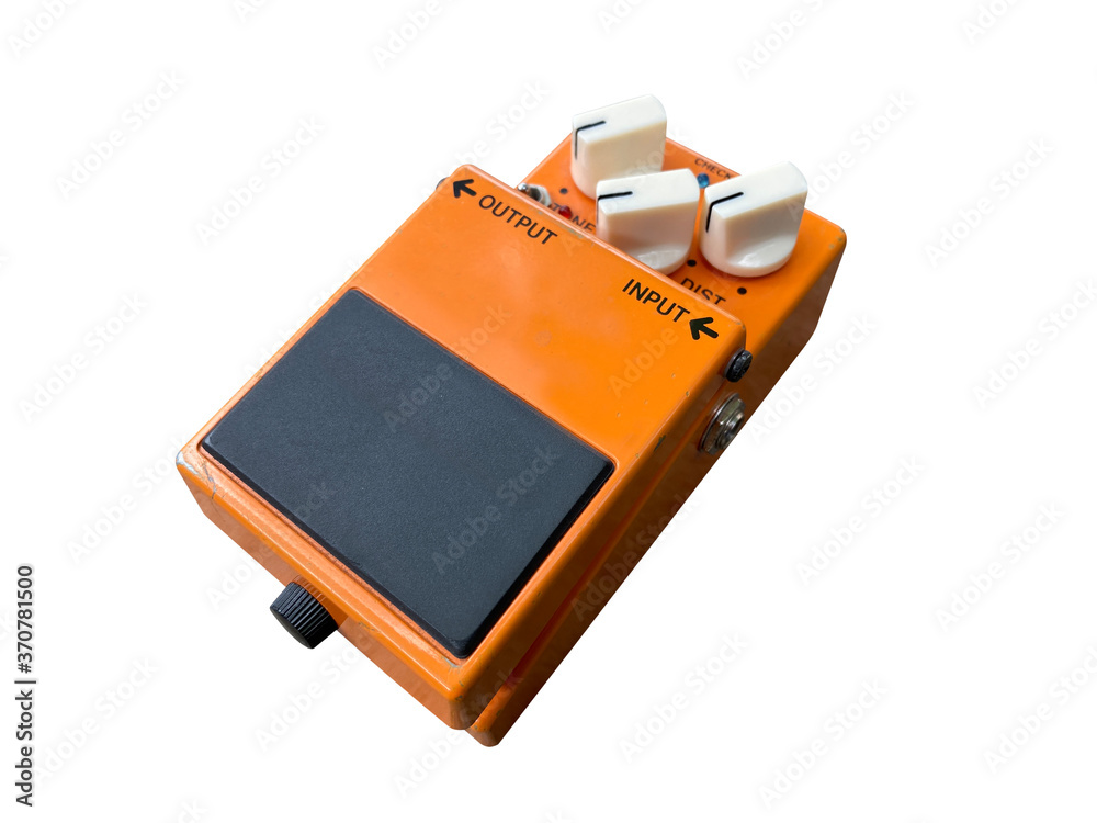 Isolated orange modifier classic overdrive stompbox electric guitar effect for studio and stage ...