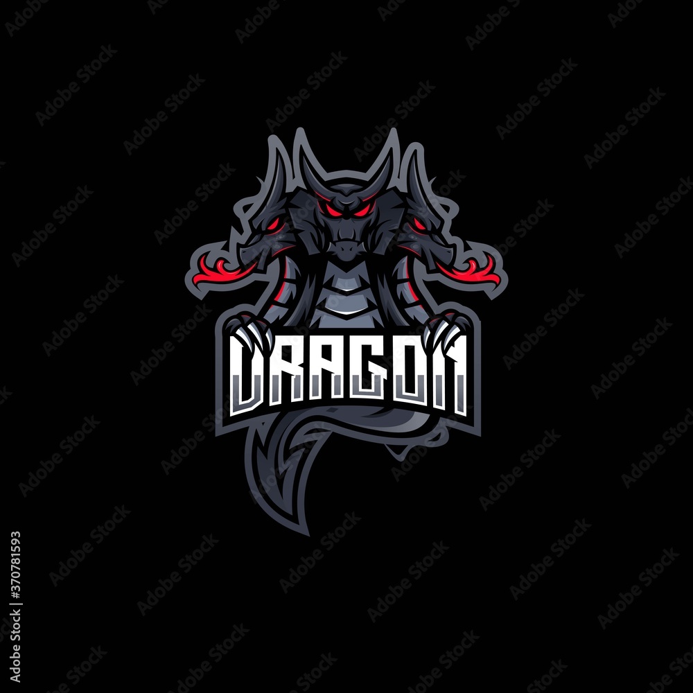 Dragon mascot logo design vector with modern illustration concept style ...
