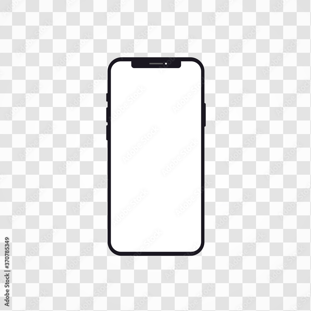 Realistic model smartphone with transparent screen. Vector illustration ...