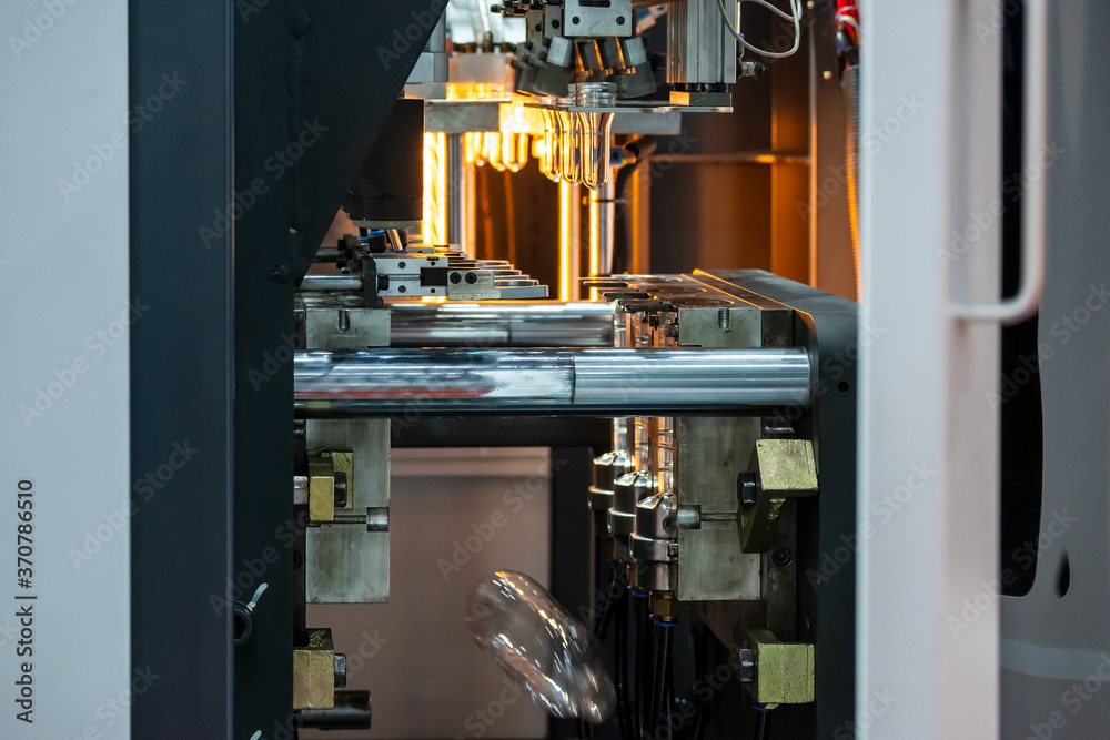 The tube preform shape of bottles preheat process on the production ...