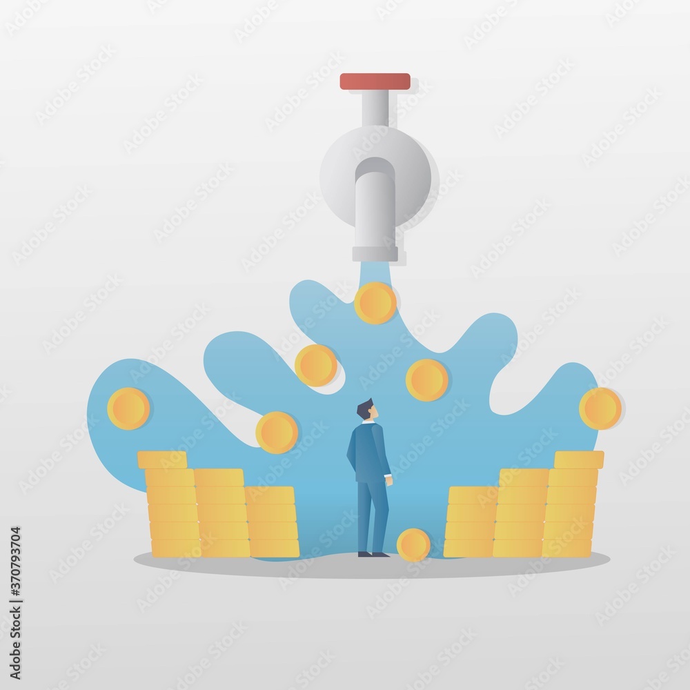 liquidity cash flow in business strategy concept,businessman look at ...