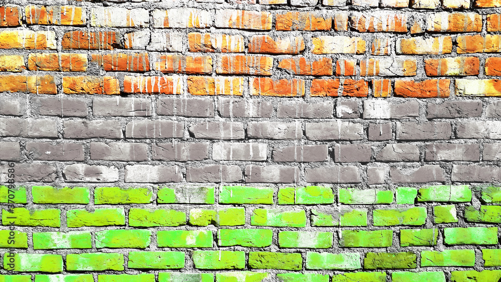 Grunge wall themed in Tiranga or three colors on Independence day of ...