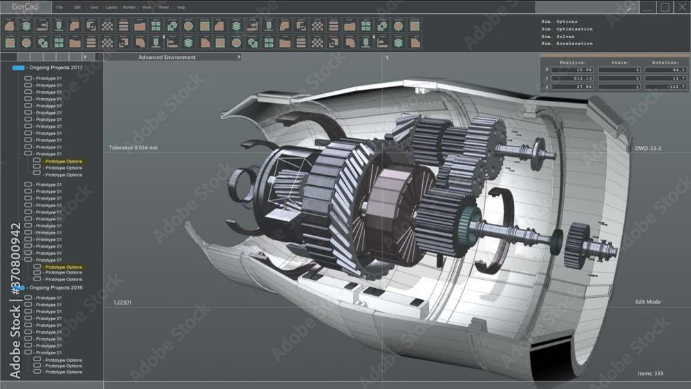Computer CAD Software showing Design of an Industrial Sustainable Green ...