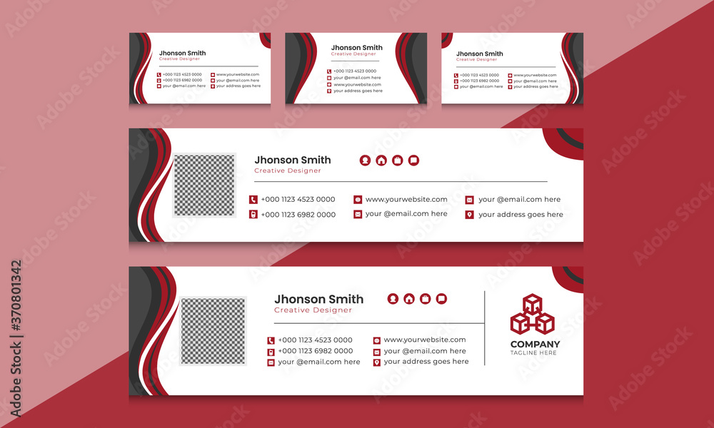 Multi purpose corporate business email signature templates set. Stock ...