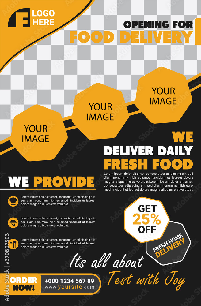 Restaurant Food Delivery Poster Template. Features: - Print Ready ...