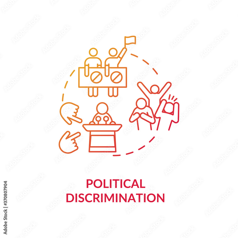 Political discrimination concept icon. Human rights mistreatment idea ...