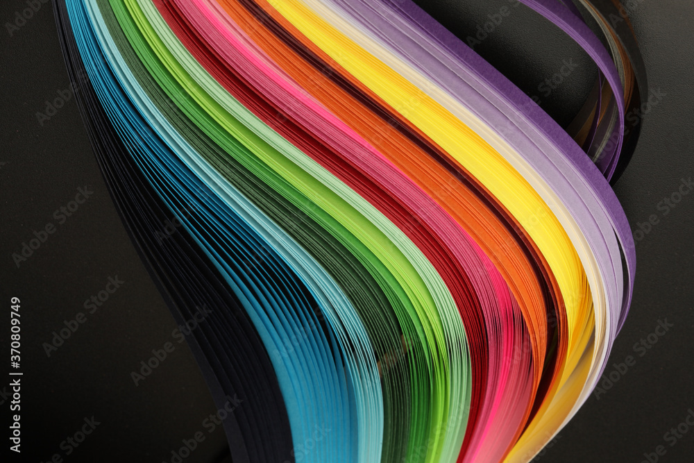 Rainbow color strip wave paper. Abstract texture black horizontal ...