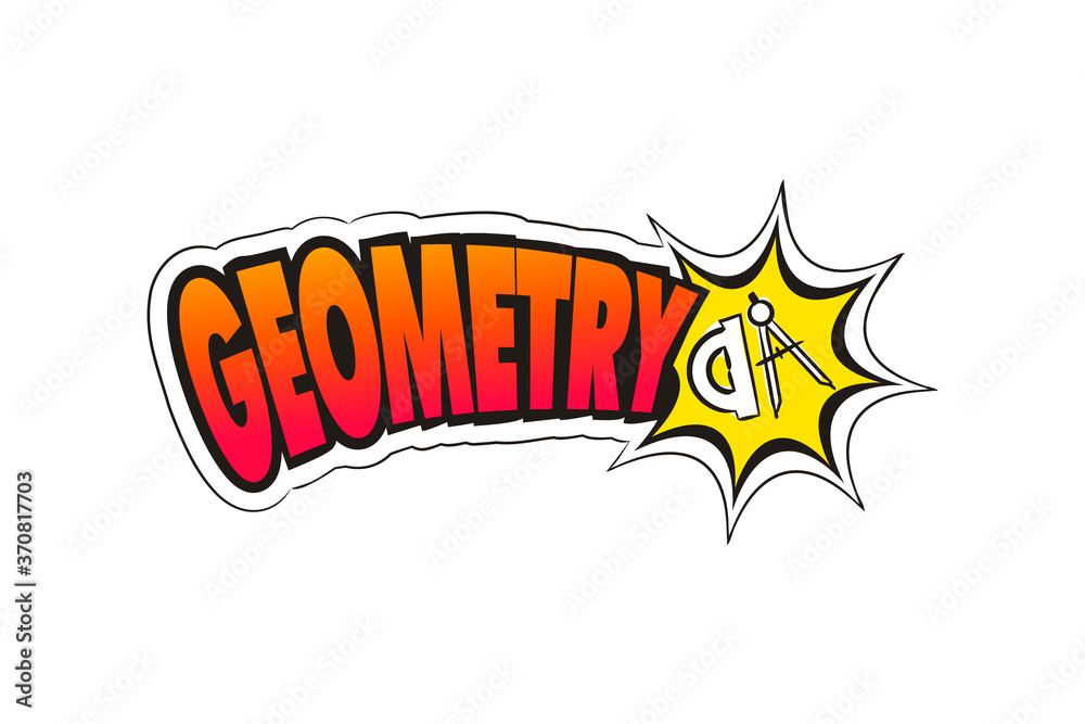 Logo for the Geometry school subject. Hand-drawn icon of ruler with ...