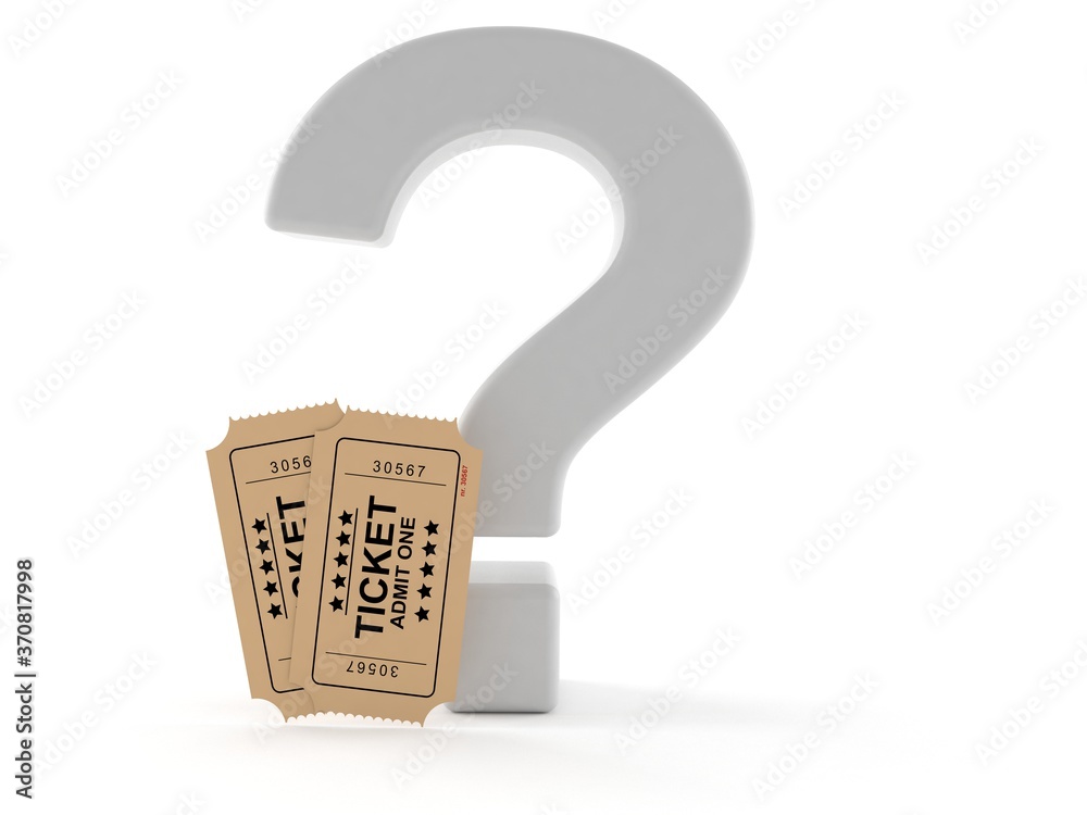 Question mark with tickets Stock Illustration | Adobe Stock