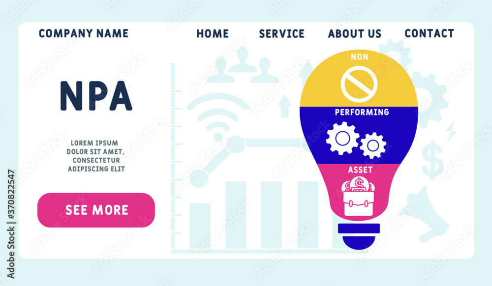Vector website design template . NPA - non performing asset ...