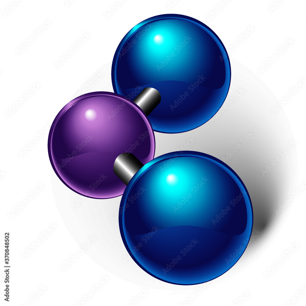Nitrogen Dioxide atomic form. Chemical model of nitrogen dioxide ...