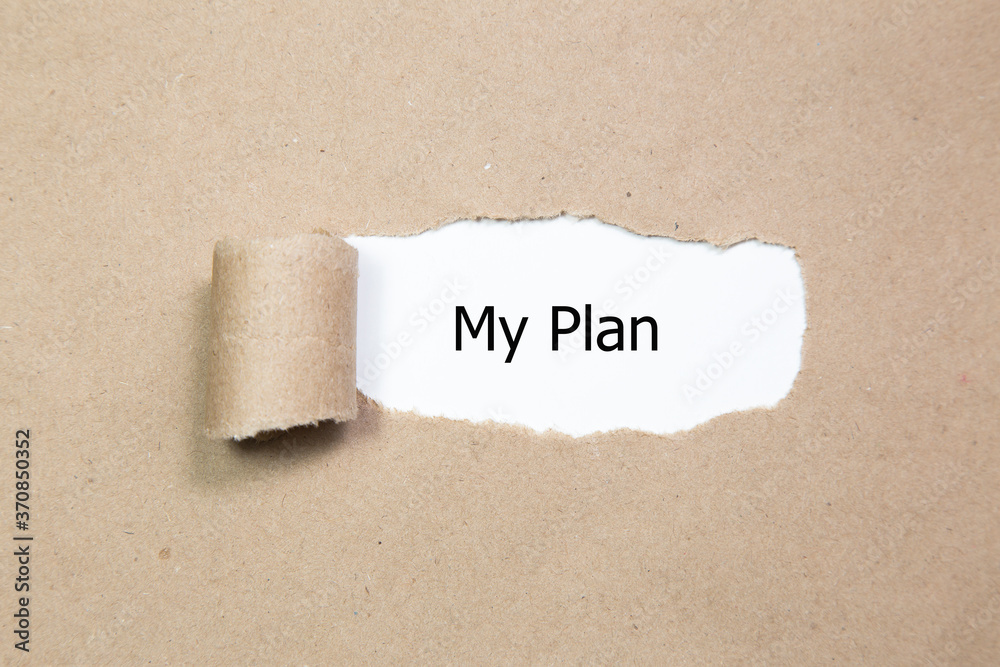 my plan word under torn paper Stock Photo | Adobe Stock