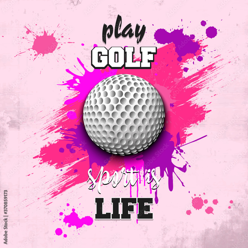 Golf ball icon. Play golf. Sport is life. Pattern for design poster ...