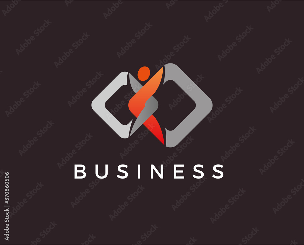 minimal infinity people logo template - vector illustration Stock ...