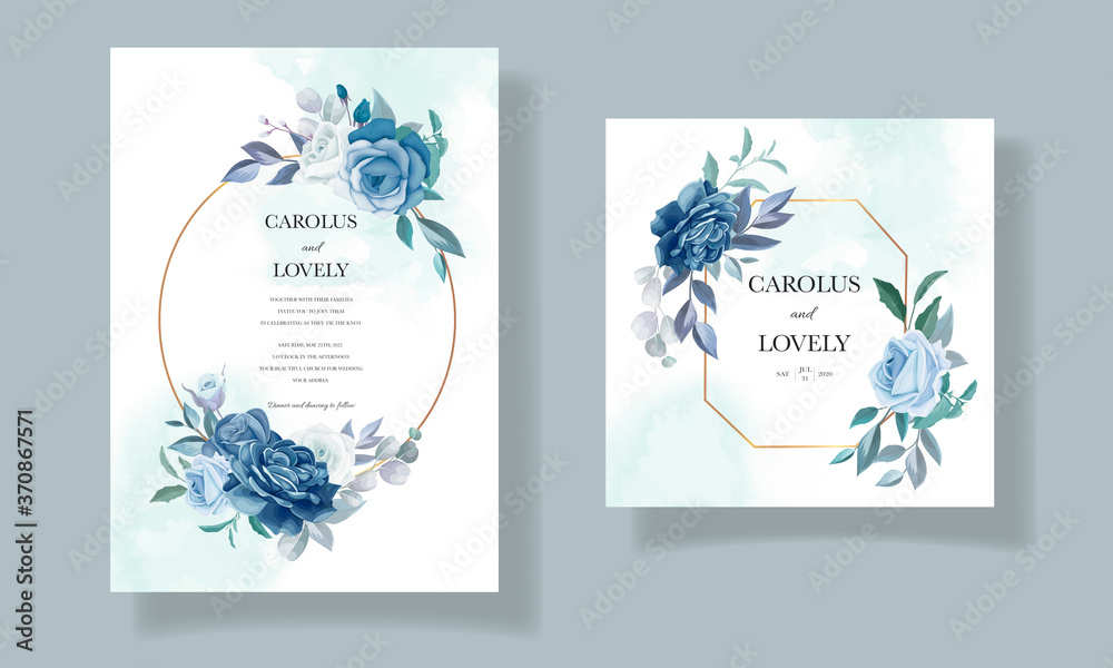 Dark Blue Wedding Borders For Invitation