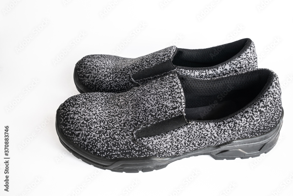 Safety shoes for work in industrial plants. Special work shoes isolated ...