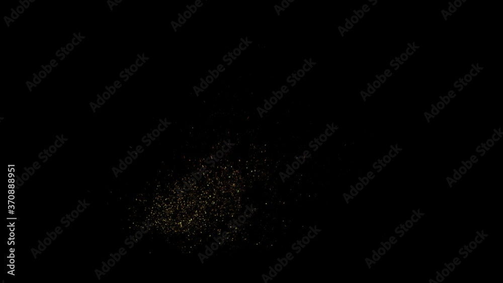 gold particles in liquid float and glisten. Background with glittering ...