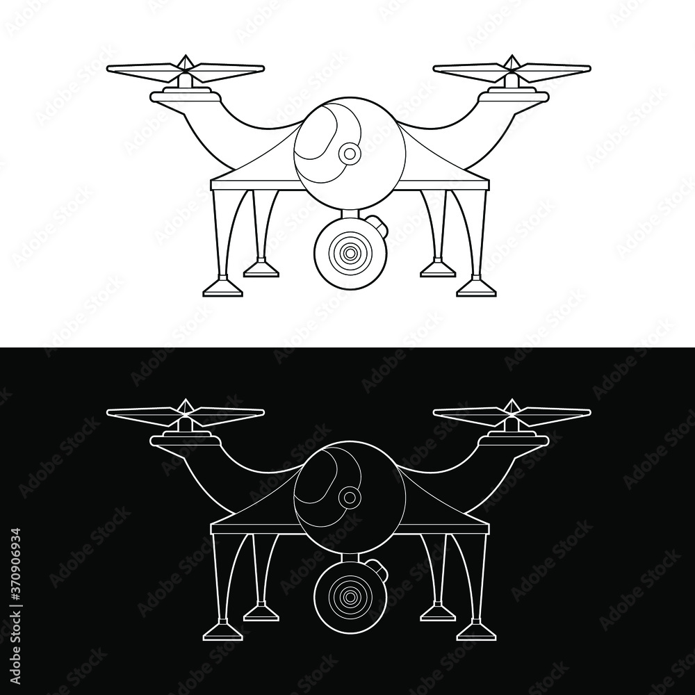 Drones Vector Icon Set. graphic drones Black and White Outline Outline ... Drones Vector Icon Set. graphic drones Black and White Outline Outline ...