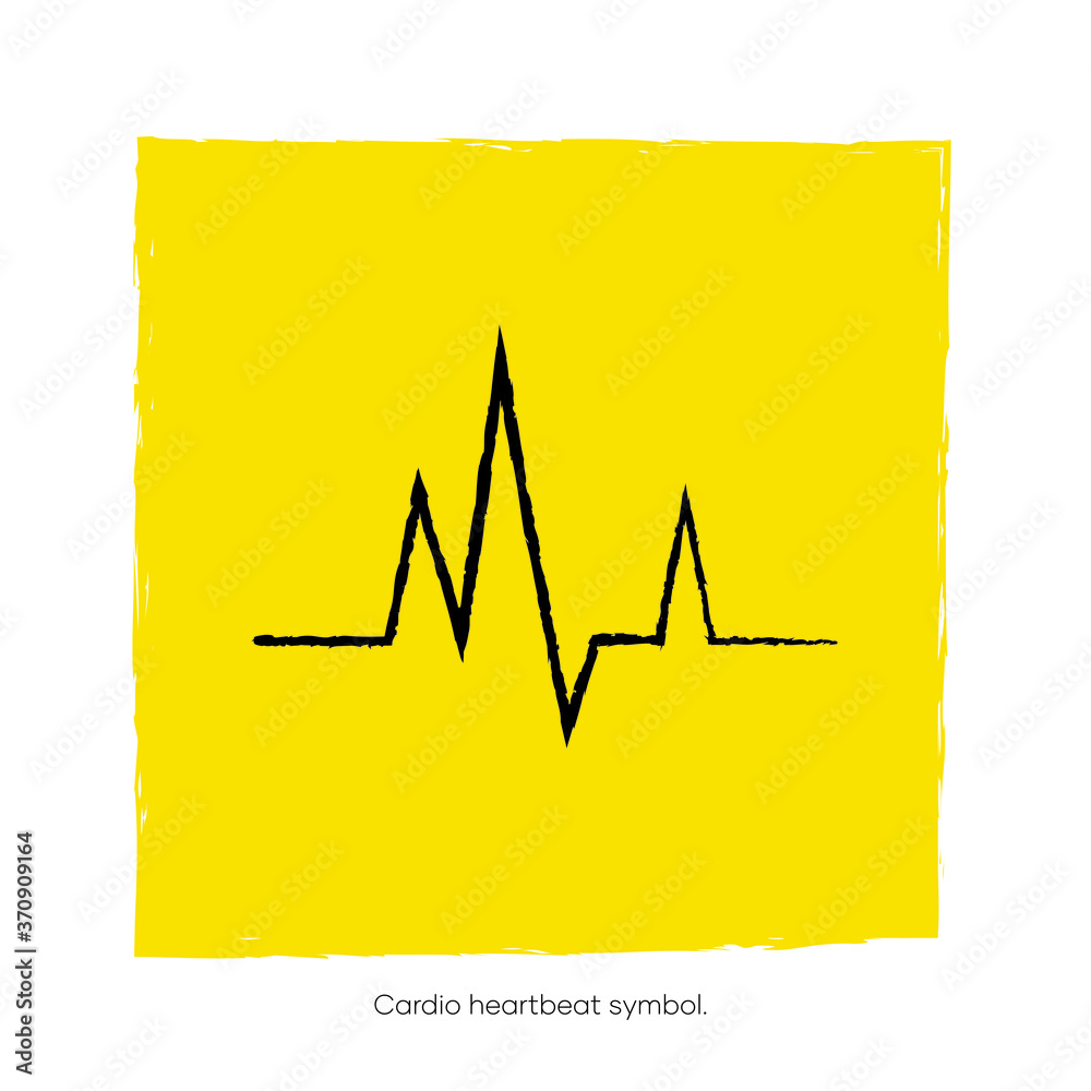 Solid heart rhythm ekg icon. Cardio heartbeat symbol. Vector ...
