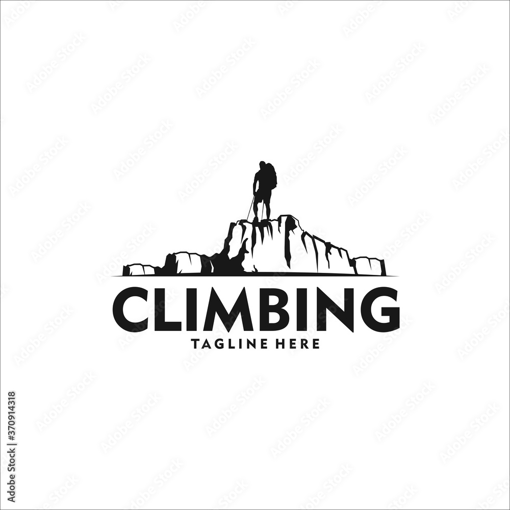 climbing logo design silhouette icon Stock Vector | Adobe Stock