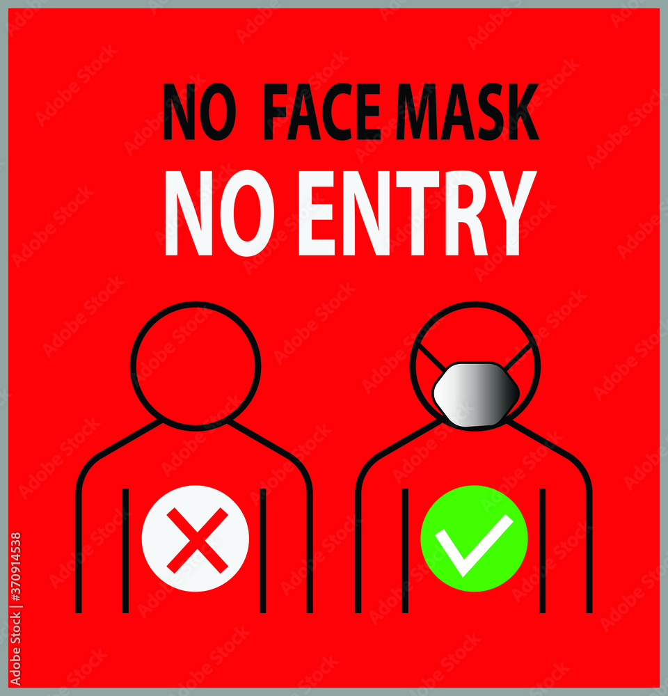 New Normal No Face Mask No Entry Stock Vector | Adobe Stock
