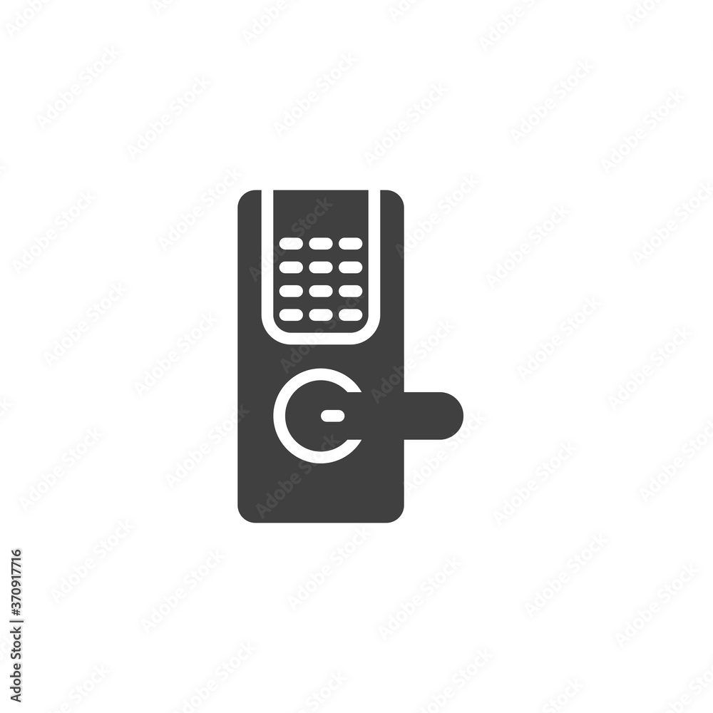 Smart door lock with keypad vector icon. filled flat sign for mobile ...