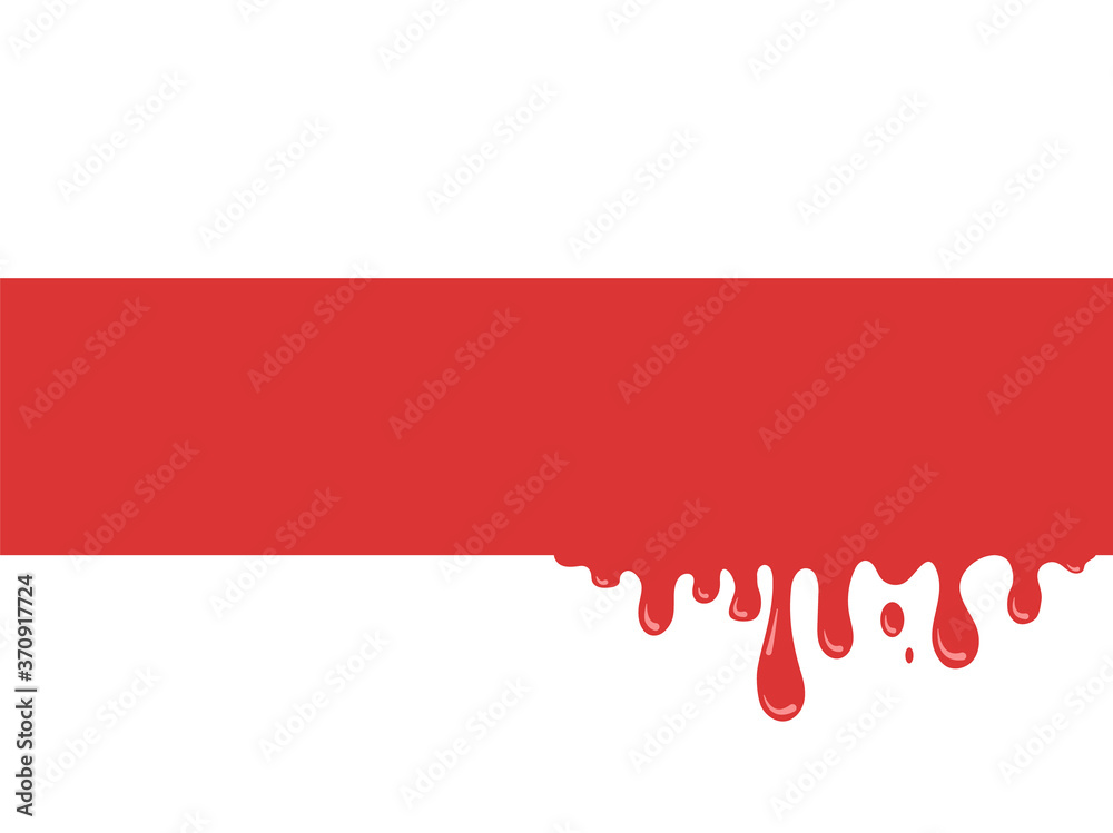Bloody red-white flag of Belarus. Civil fratricidal war. Drops and ...