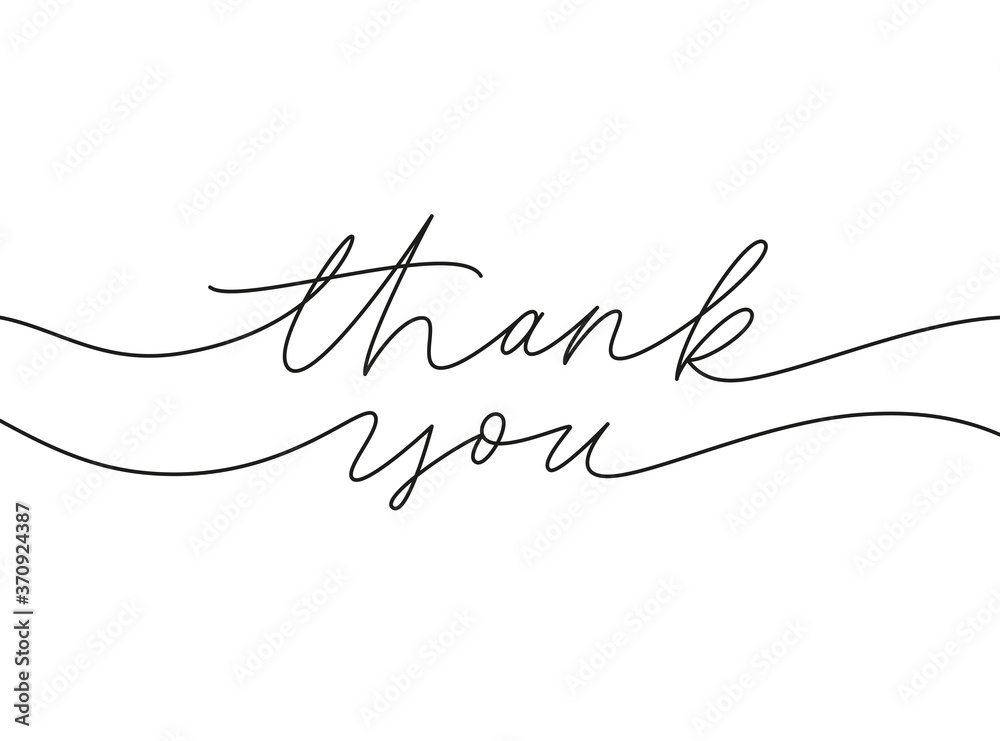 Thank you hand drawn vector modern calligraphy. Thank you handwritten ...