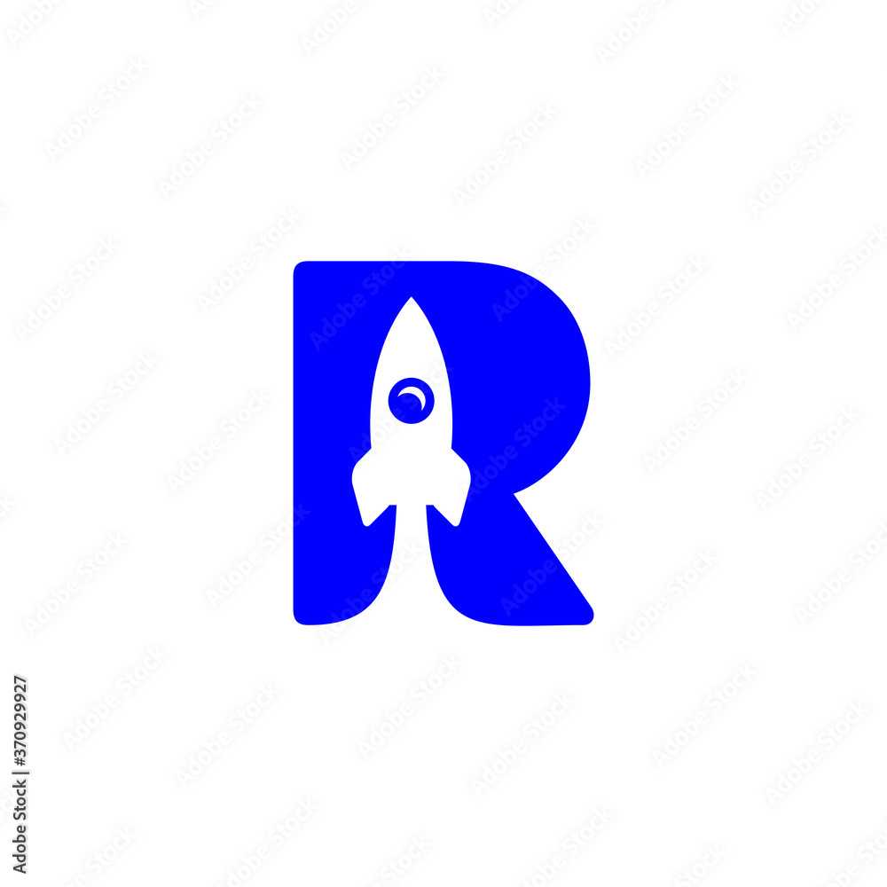 letter r with rocket vector eps Stock 벡터 | Adobe Stock