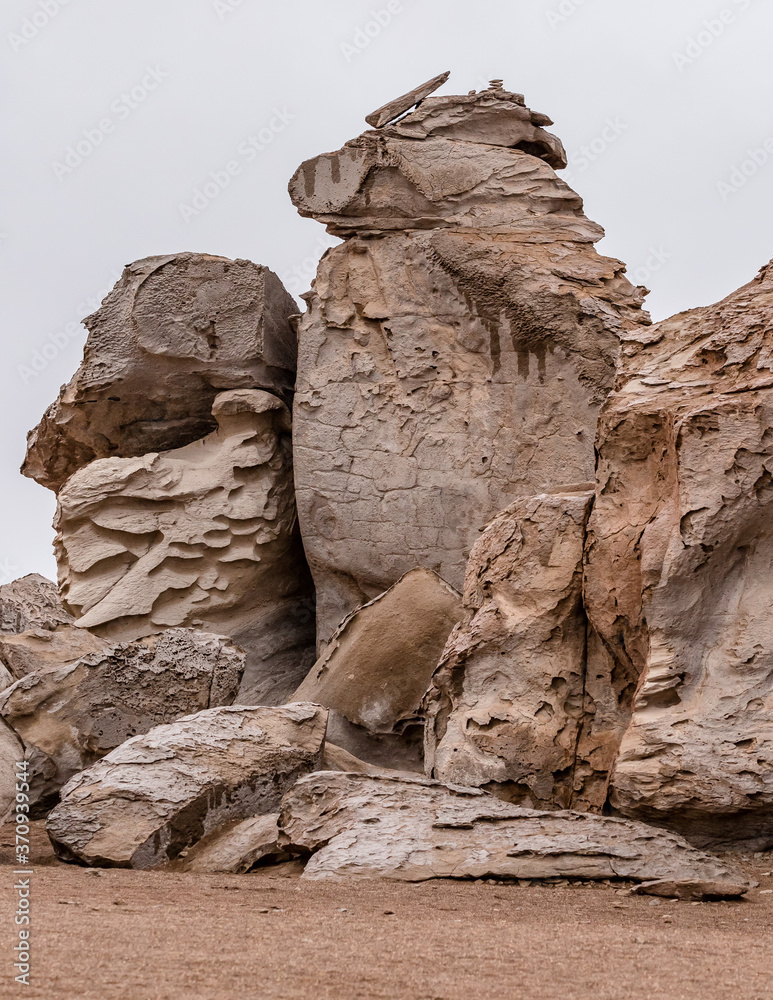 strange rock formation in the Salvador Dali desert area in Bolivia ...