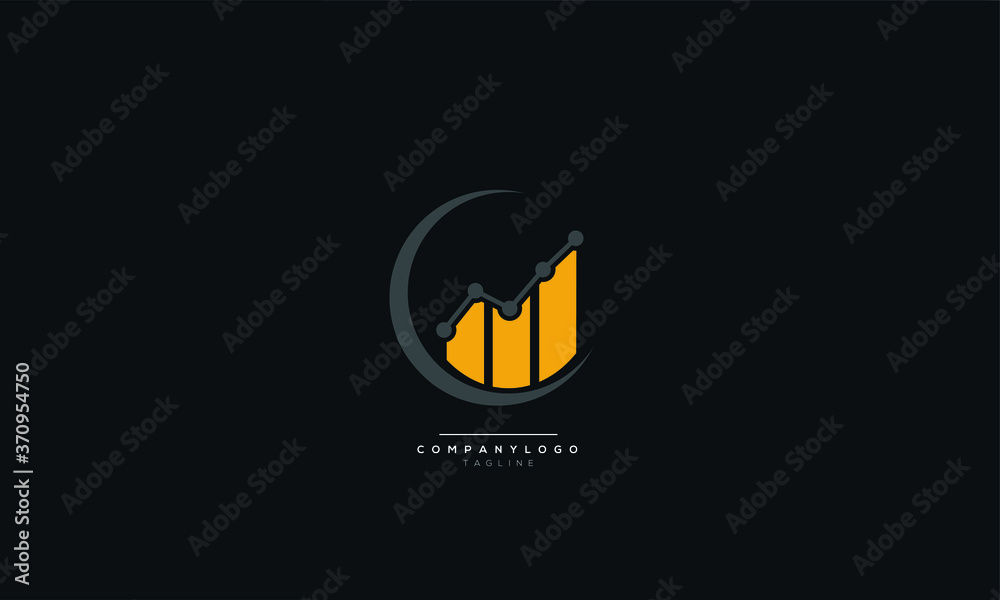Stock chart or Market Business Graph line logo vector set design Stock ...