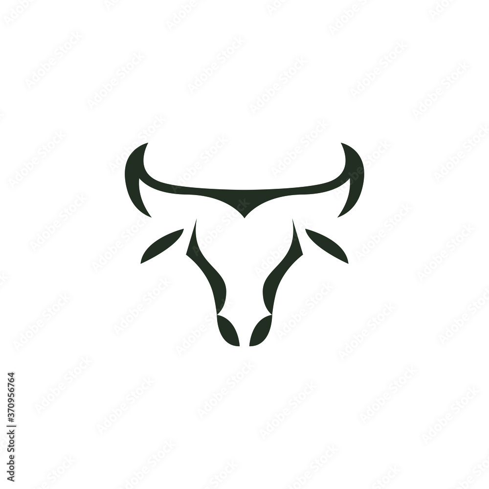 Bull head logo. Abstract stylized cow or bull head icon. Premium logo ...