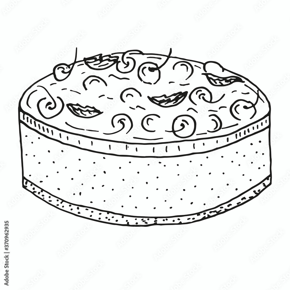 Healthy tasty cheesecake with cherry isolated on white background ...