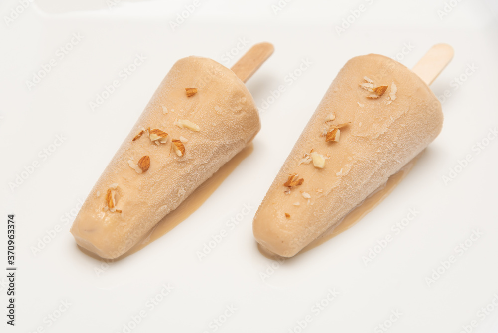 Malai kulfi traditional Indian ice scream or Qulfi, Rajasthani home ...