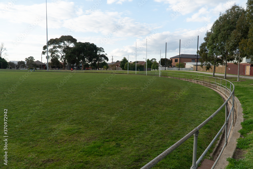 An AFL football oval in the suburbs of Melbourne Stock Photo | Adobe Stock