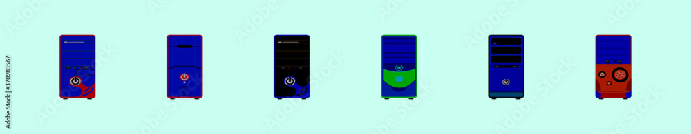 Computer case PC design symbol. Desktop tower CPU isolated vector icon ...