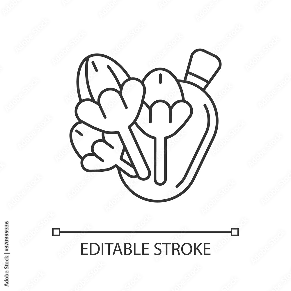 Cloves linear icon. Aromatic clove tree flower buds. Flavoring additive ...