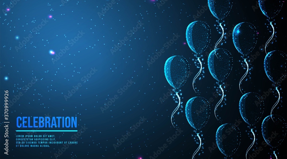 flying balloon decoration. celebration, anniversary, birthday ...