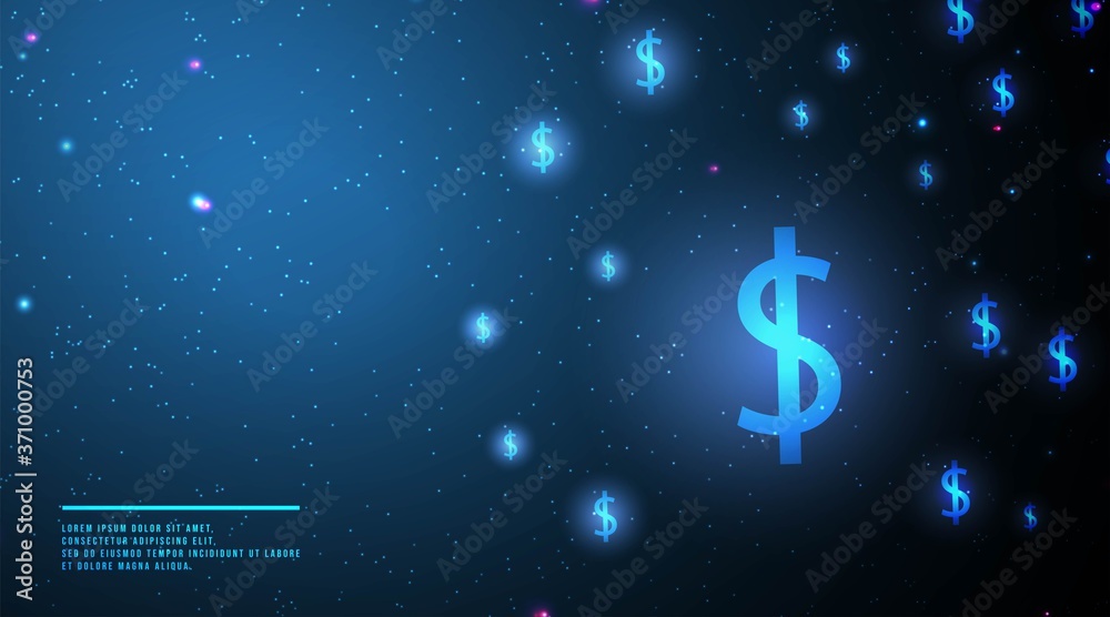 dollar sign. Dollar coin. abstract low poly wireframe mesh design. from ...