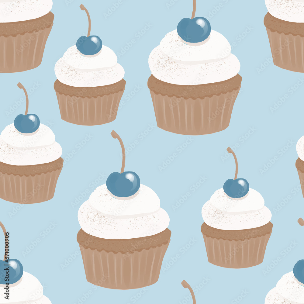 seamless pattern in a delicate color scheme with the image of delicious ...