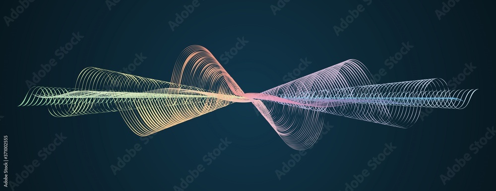 Soundwave smooth curved lines Abstract design element Technological ...