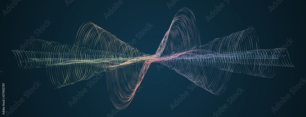 Soundwave smooth curved lines Abstract design element Technology dark ...