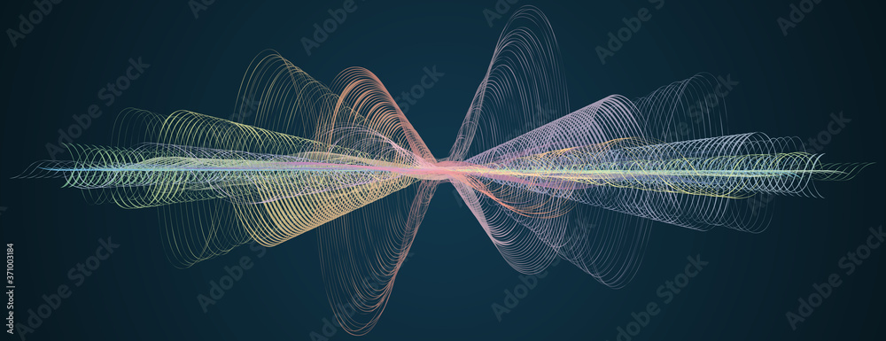 Waveform soundwave smooth curved lines Abstract design element ...
