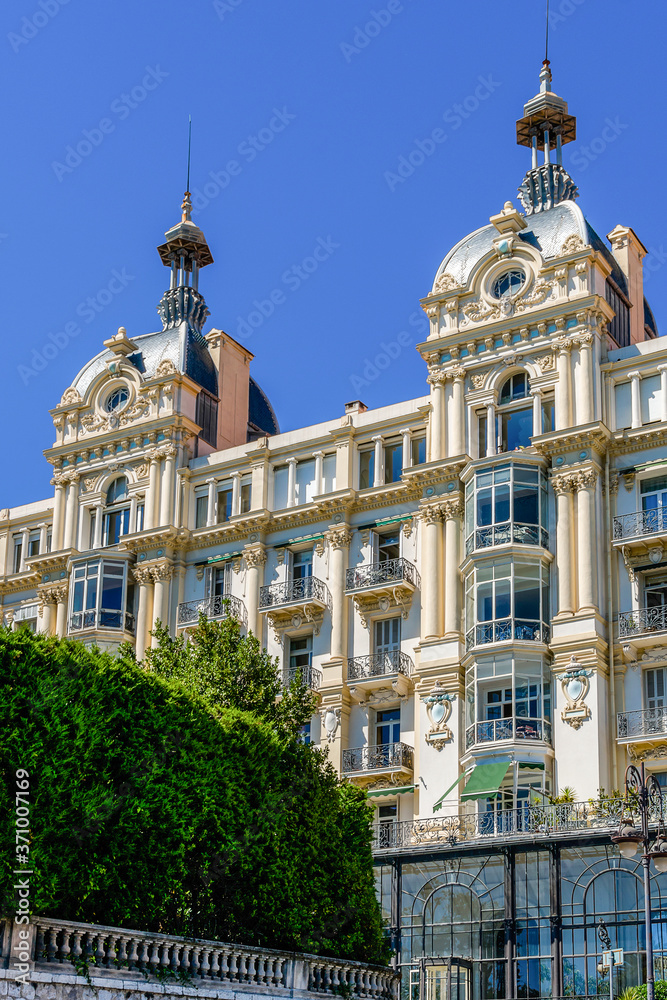Luxury hotel "Excelsior Regina Palace" on hill of Cimiez. Palace built ...