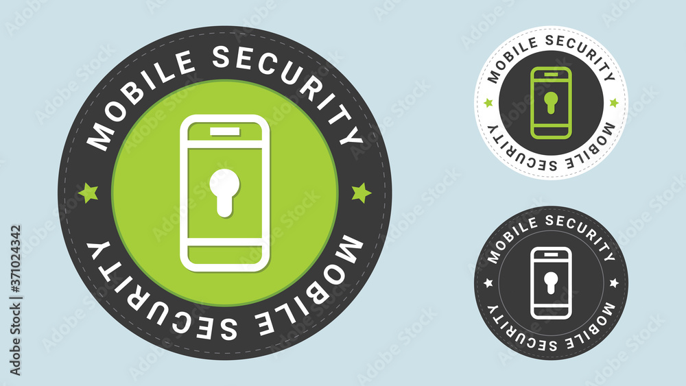 Mobile Security stamp vector illustration. Vector certificate icon ...