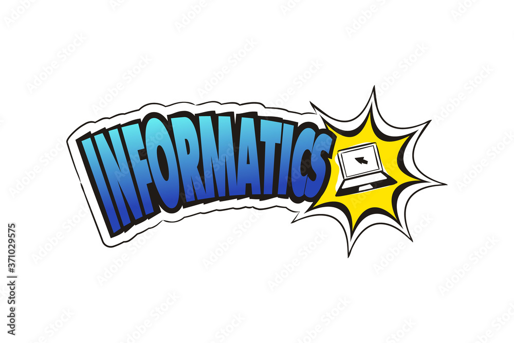 Logo for the Informatics school subject. Hand-drawn icon of laptop with ...