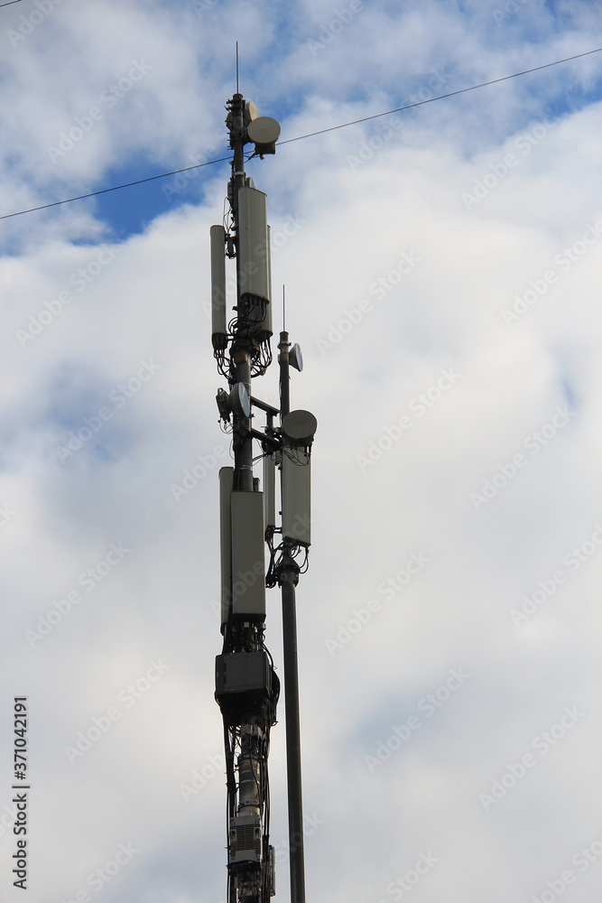 pillar of one of cells of cellular communication with antennas and ...