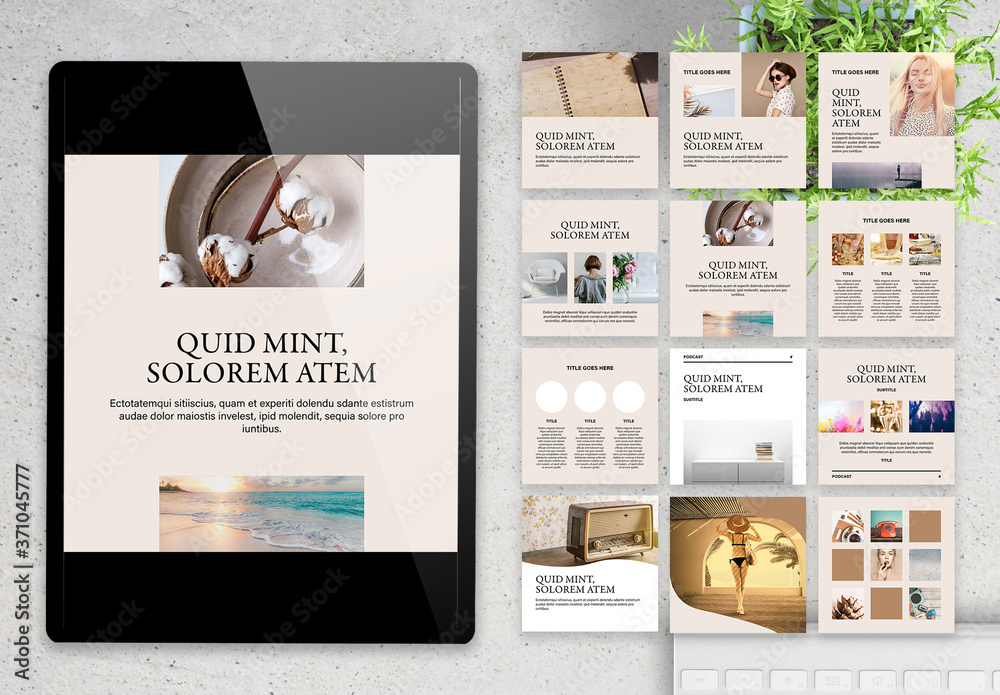 Social Media Post Layouts to Share Information Stock Template | Adobe Stock