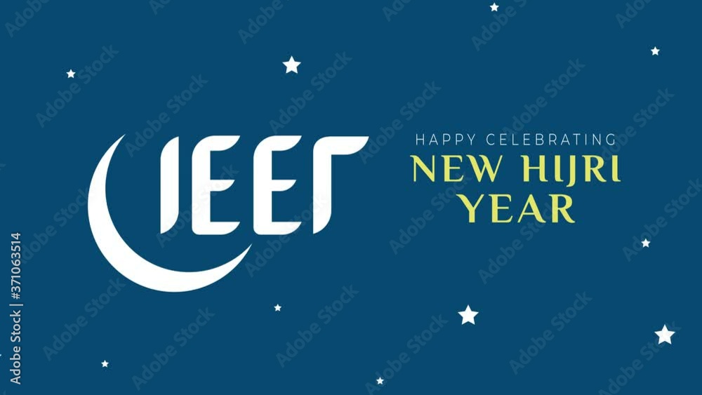 Motion graphic of happy new Hijri year 1442 greeting in 4k size. Happy ...