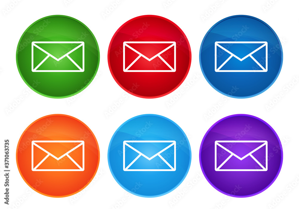 Email icon super round button set glass design Stock Vector | Adobe Stock